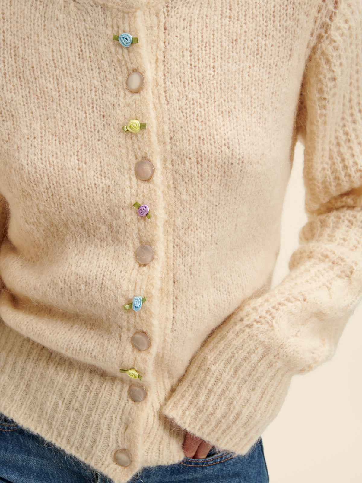 Cardigan with long puffy sleeves | Rouje