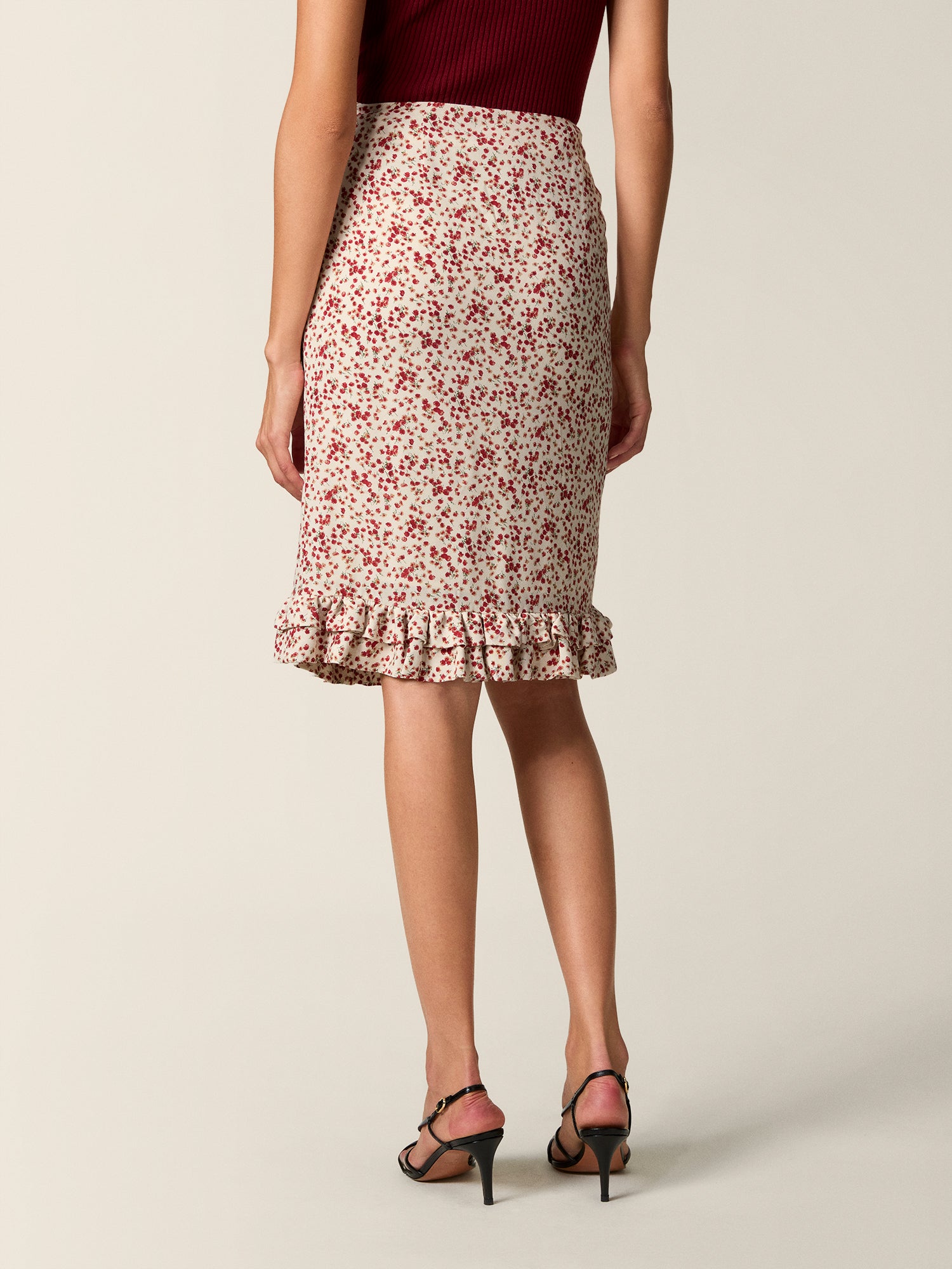 Ribbed knit high neck top | Rouje