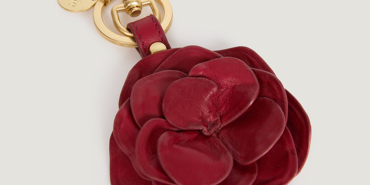 Pink leather key ring | Rouje