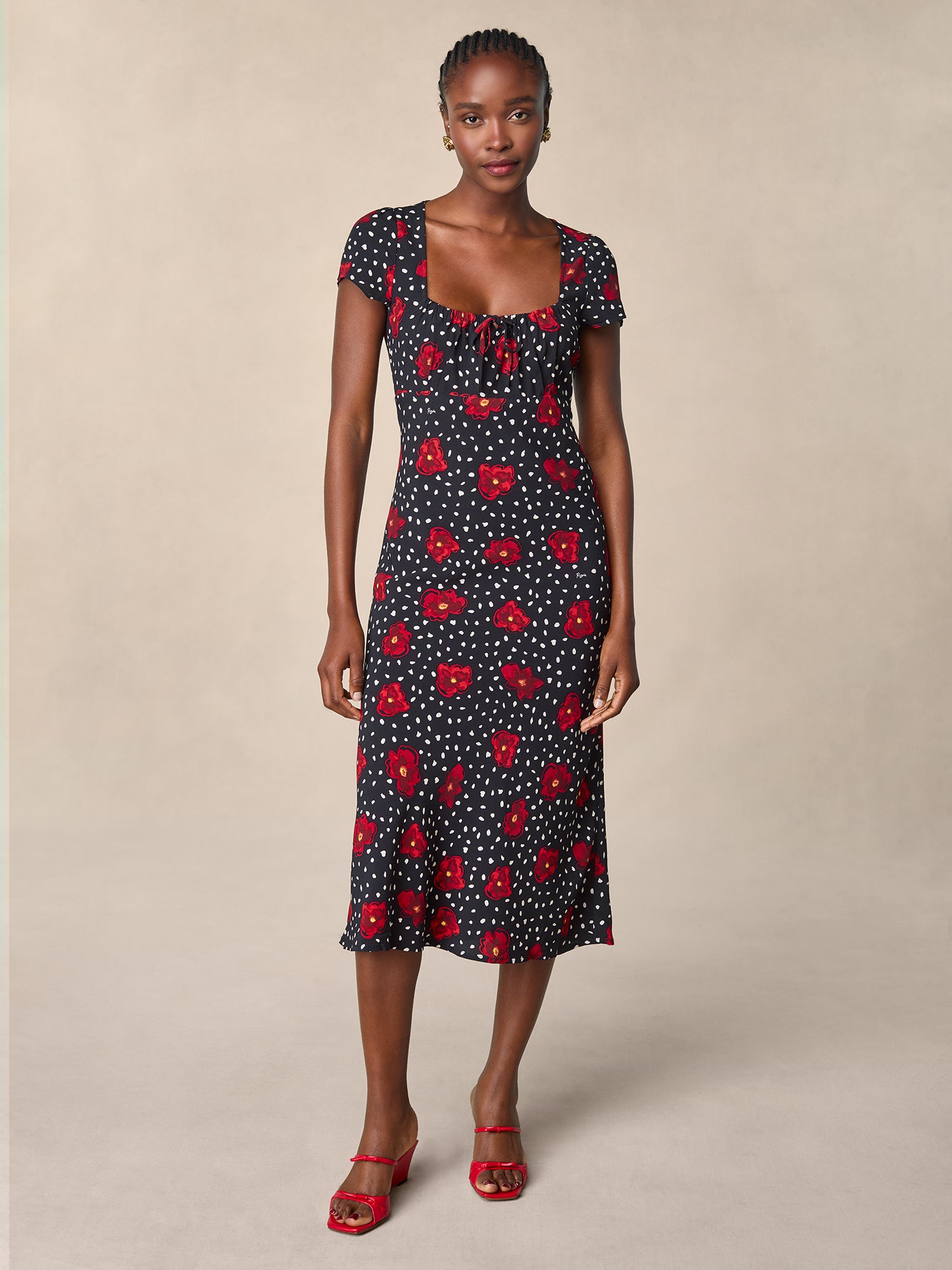 Short sleeve midi dress | Rouje