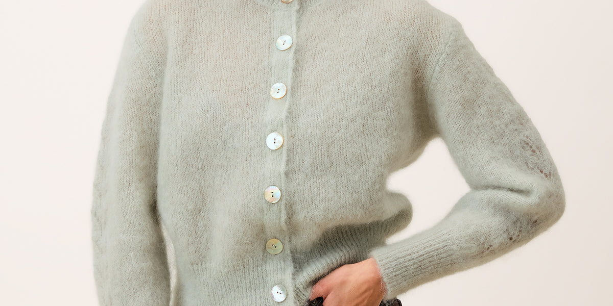 Maina cardigan in mint color | Rouje