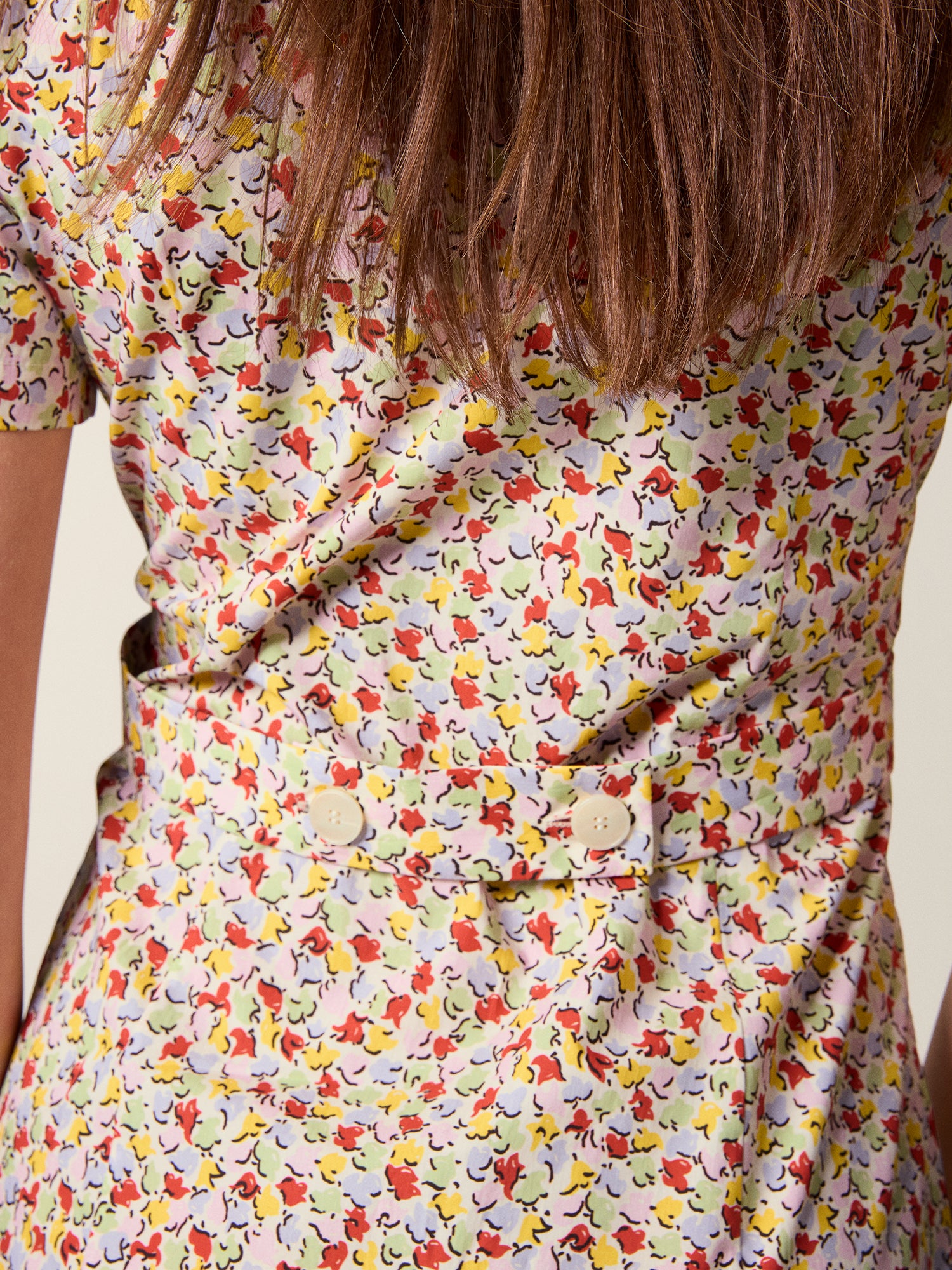 Robe midi en popeline de coton imprimée | Rouje