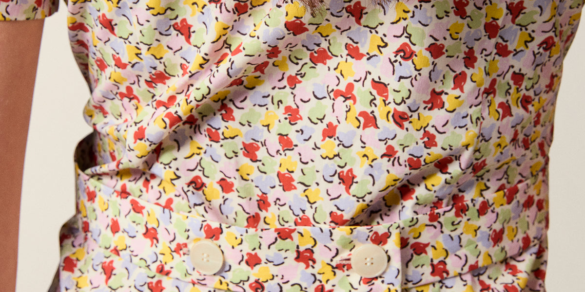 Robe midi en popeline de coton imprimée | Rouje