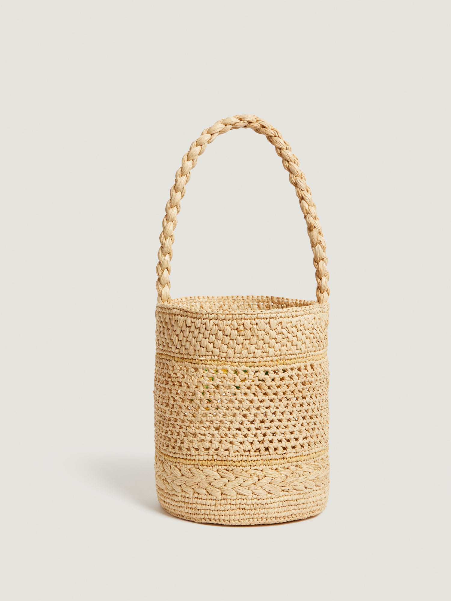 Natural raffia basket bag with embroidery | Rouje