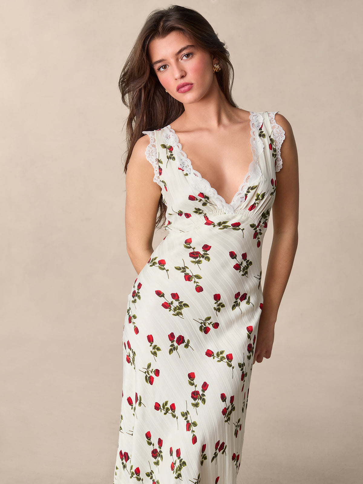 Printed jacquard midi dress | Rouje