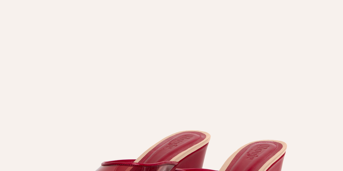 Mules en vinyle bordeaux – Natty | Rouje