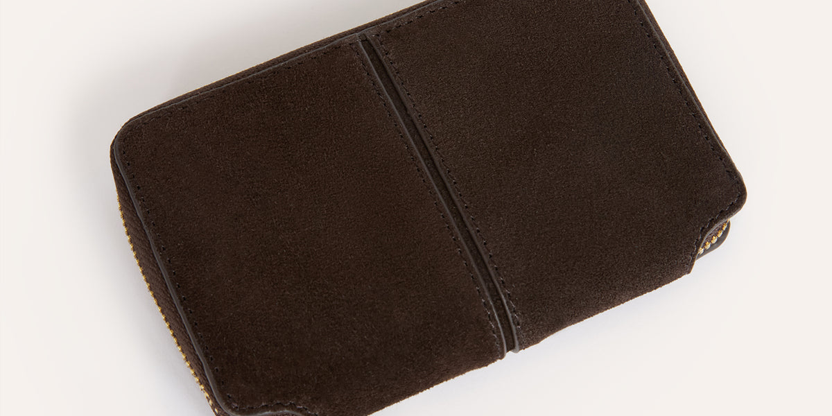 Ristretto split leather wallet in ebony | Rouje