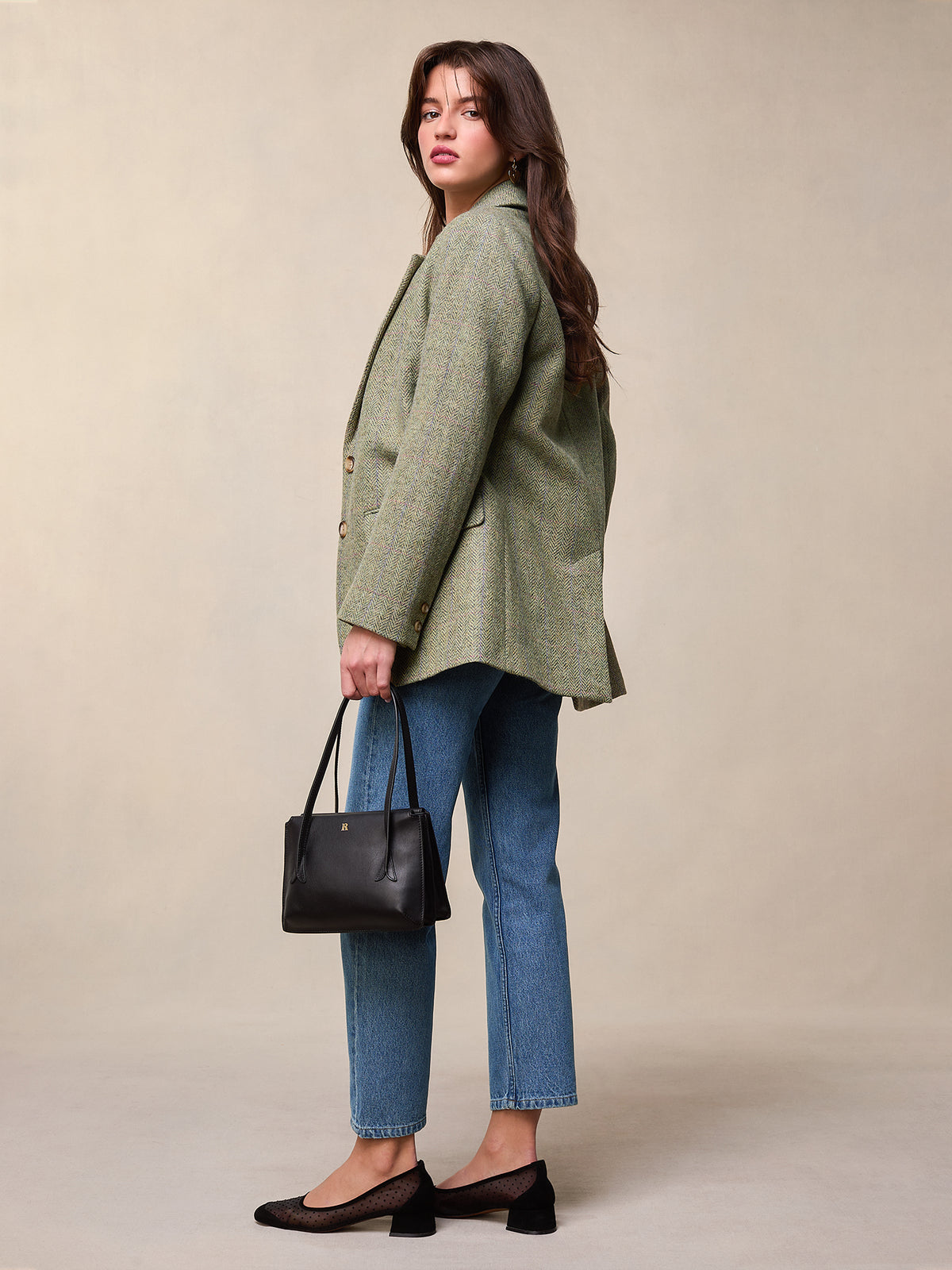 Oversize green woolen jacket | Rouje