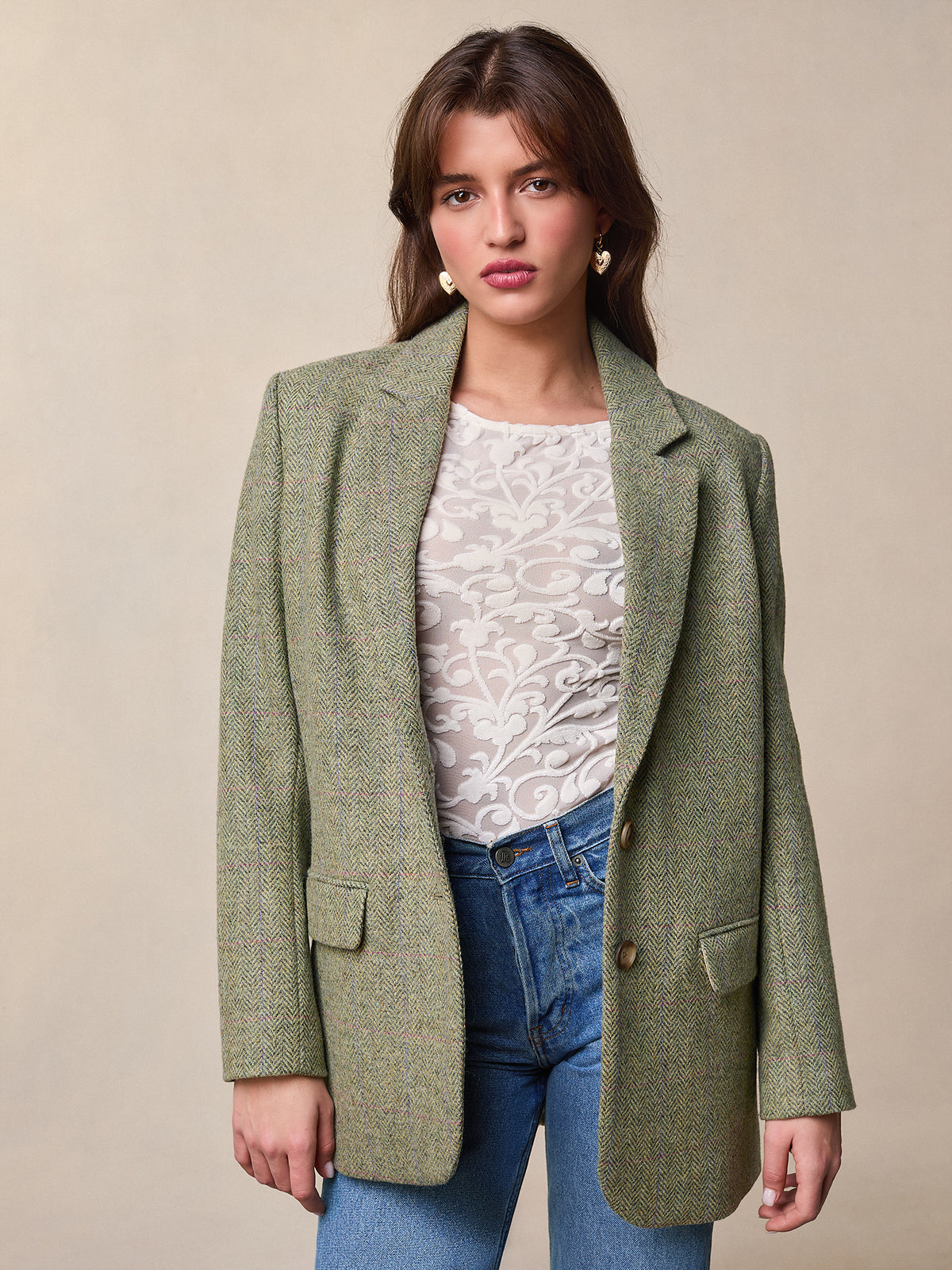 Oversize green woolen jacket | Rouje