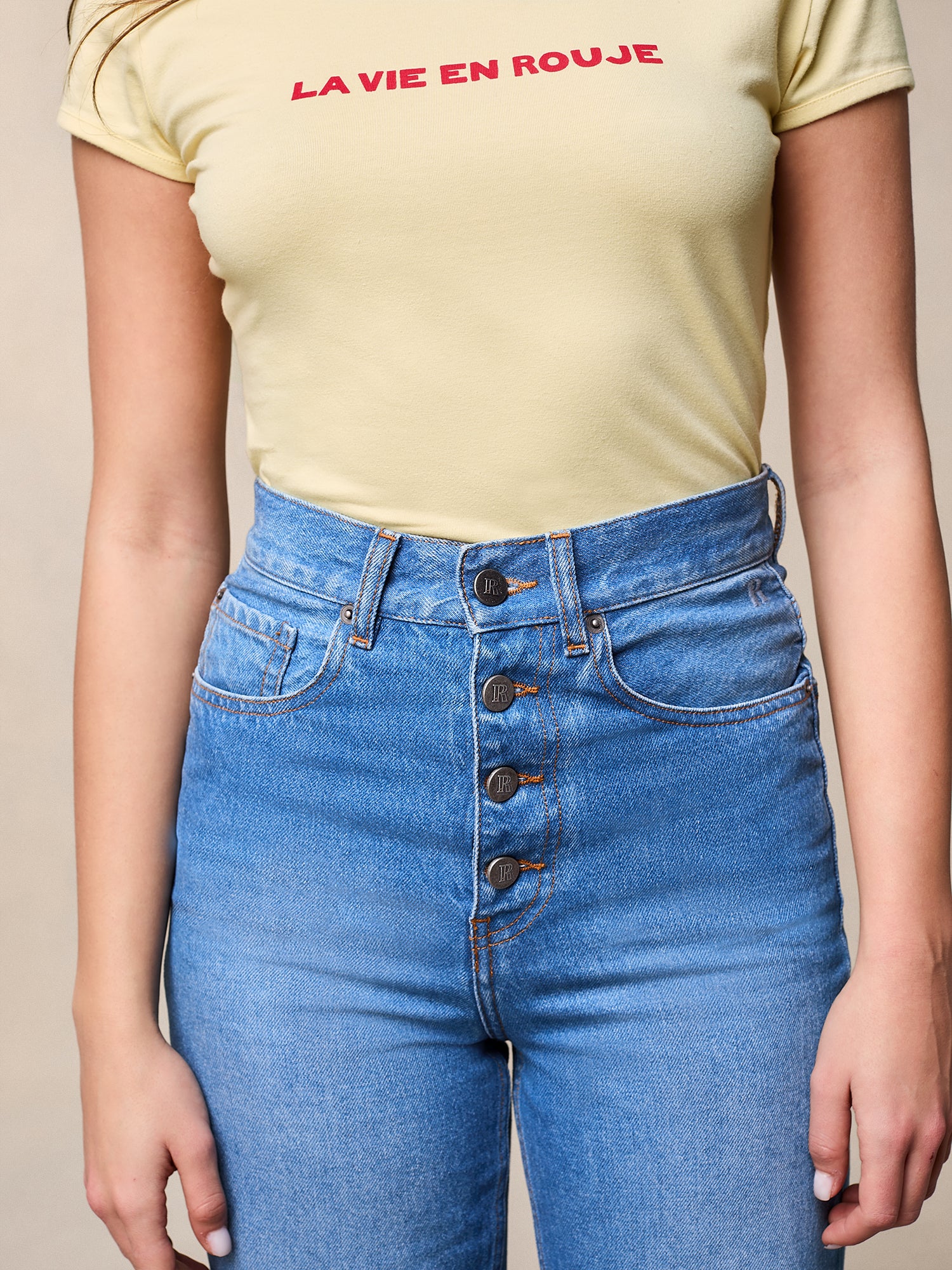 Long flare jeans with front pockets | Rouje